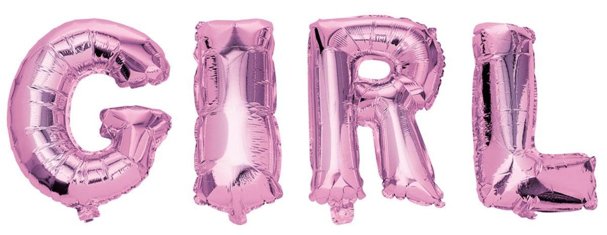 Folieballon formet som GIRL - billigleg.dk