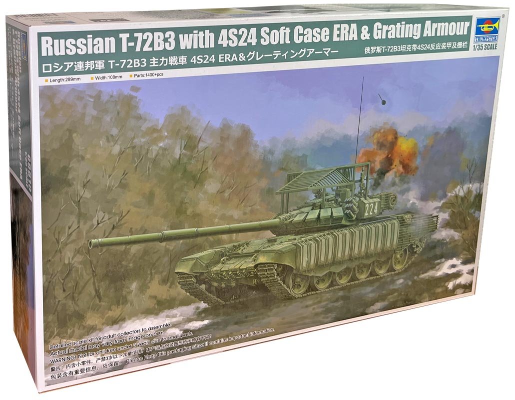 Trumpeter Russisk T-72B3 with 4s24 soft case & Grating amour