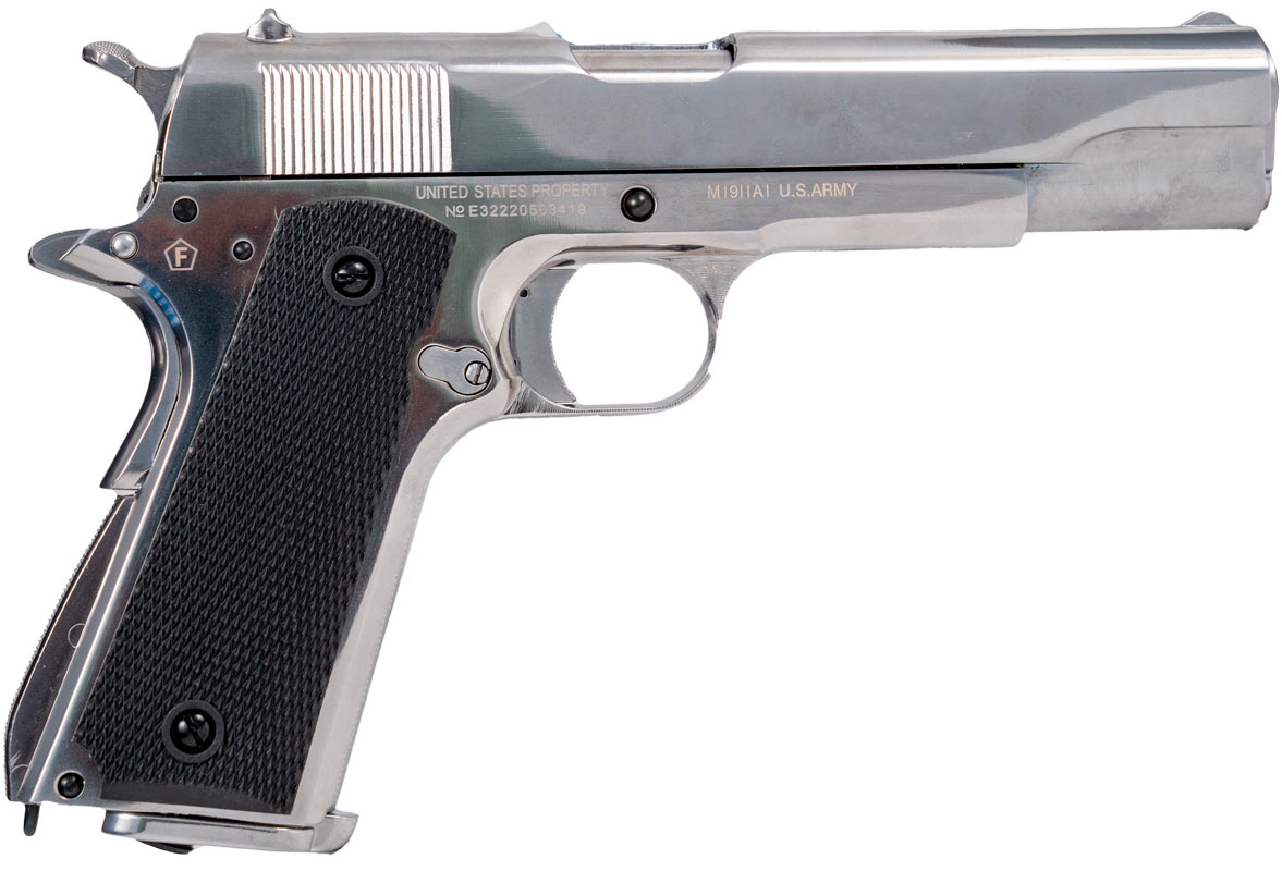 Colt M1911 A1 Co2 chrome Blowback pistol - Køb hos Guncity