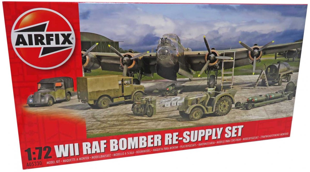 Airfix WWII RAF Bomber Re-Supply set med mange dele